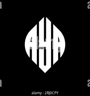 AYA circle letter logo design with circle and ellipse shape. AYA ...