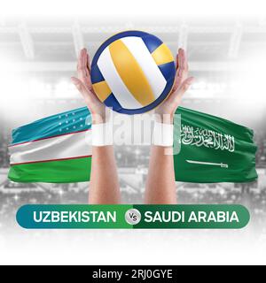 Uzbekistan vs Saudi Arabia national teams volleyball volley ball match ...