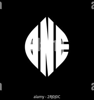 BNE circle letter logo design with circle and ellipse shape. BNE ...