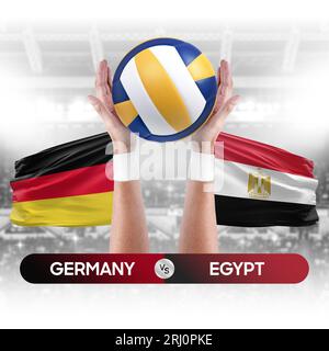 Egypt vs Germany national teams volleyball volley ball match ...
