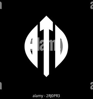 BTD circle letter logo design with circle and ellipse shape. BTD ...