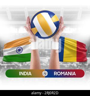 India vs Romania national teams volleyball volley ball match ...