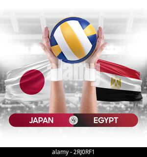 Japan vs Egypt national teams volleyball volley ball match competition ...