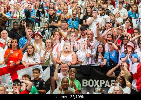 England fans at BoxPark Wembley, during a screening of the FIFA World ...