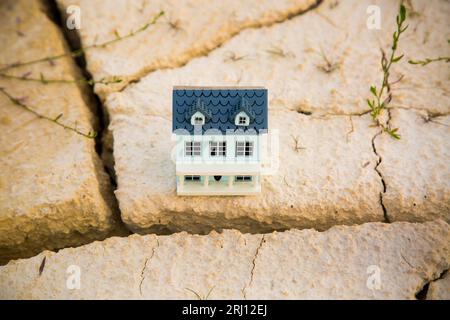Fracture of the earth under a residential building, the concept of ...
