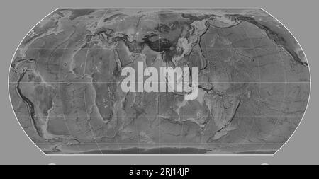 Grayscale map of the world in the Hatano Asymmetrical Equal Area ...