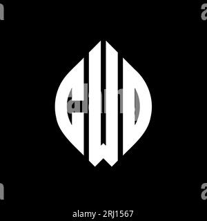 CWO circle letter logo design with circle and ellipse shape. CWO ...