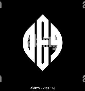 DEQ circle letter logo design with circle and ellipse shape. DEQ ...