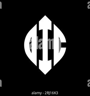 DIC circle letter logo design with circle and ellipse shape. DIC ...