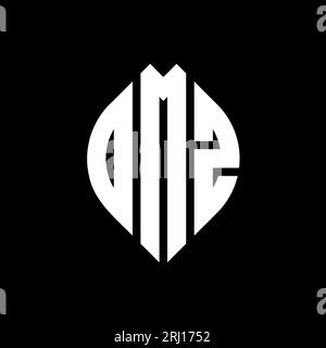 DMZ circle letter logo design with circle and ellipse shape. DMZ ...
