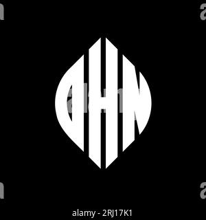 DHN circle letter logo design with circle and ellipse shape. DHN ...