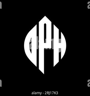 DPH circle letter logo design with circle and ellipse shape. DPH ...