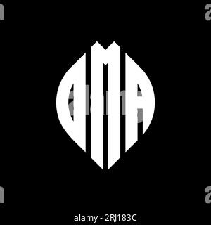 DMA circle letter logo design with circle and ellipse shape. DMA ...