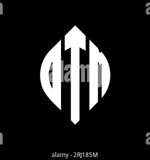 DTM circle letter logo design with circle and ellipse shape. DTM ...