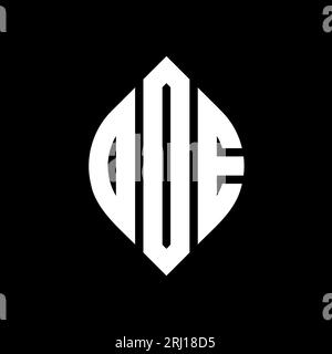 DOE circle letter logo design with circle and ellipse shape. DOE ...