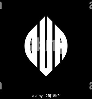DUA circle letter logo design with circle and ellipse shape. DUA ...