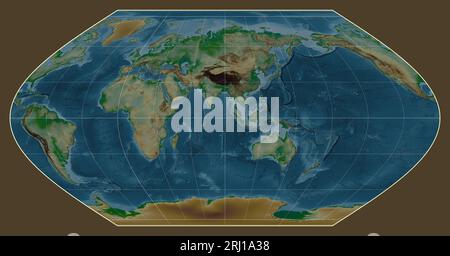 Physical map of the world in the Winkel I projection centered on the ...
