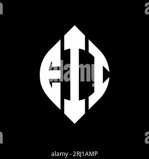 EII circle letter logo design with circle and ellipse shape. EII ...