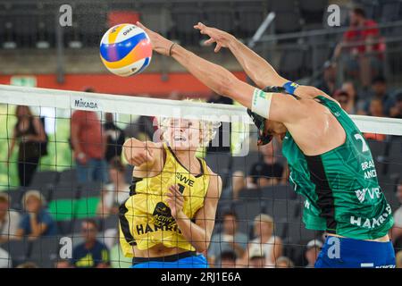 Sweden's David Åhman of Sweden plays against Sweden's Jacob Hölting ...