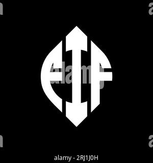 FIF circle letter logo design with circle and ellipse shape. FIF ...