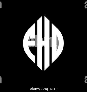 FHD circle letter logo design with circle and ellipse shape. FHD ...