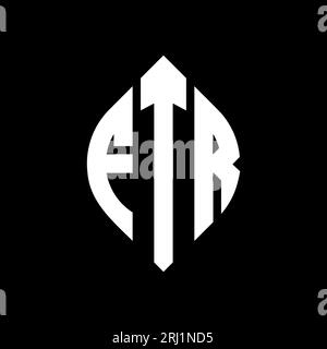 FTR circle letter logo design with circle and ellipse shape. FTR ...