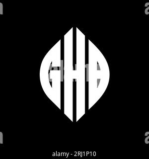 GHB circle letter logo design with circle and ellipse shape. GHB ...
