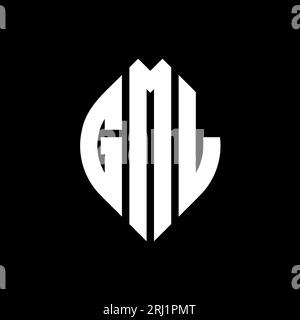 GML circle letter logo design with circle and ellipse shape. GML ...