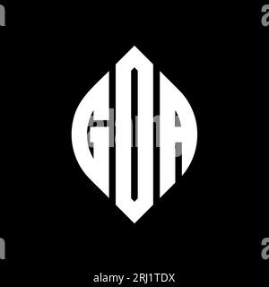 GOA circle letter logo design with circle and ellipse shape. GOA ...