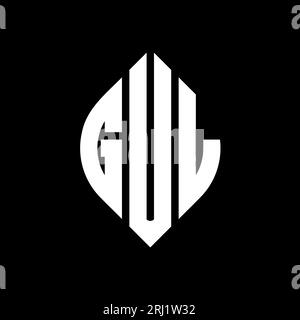 GUL circle letter logo design with circle and ellipse shape. GUL ...