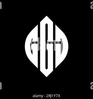 GGJ circle letter logo design with circle and ellipse shape. GGJ ...