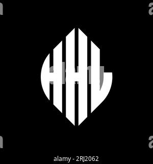 HHL circle letter logo design with circle and ellipse shape. HHL ...