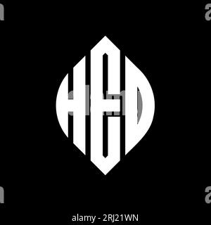 HED circle letter logo design with circle and ellipse shape. HED ...
