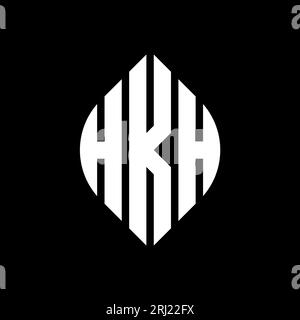 HKH circle letter logo design with circle and ellipse shape. HKH ...