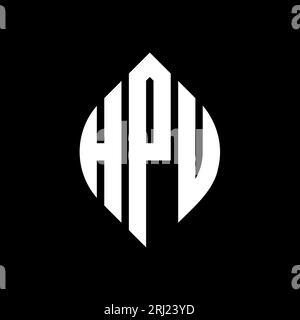 HPU circle letter logo design with circle and ellipse shape. HPU ...