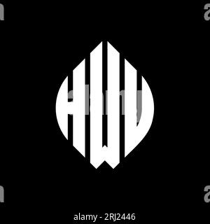 HWU circle letter logo design with circle and ellipse shape. HWU ...