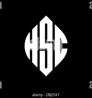 HSC circle letter logo design with circle and ellipse shape. HSC ...