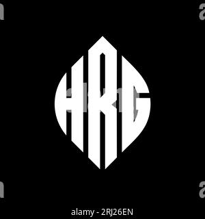 HRG circle letter logo design with circle and ellipse shape. HRG ...