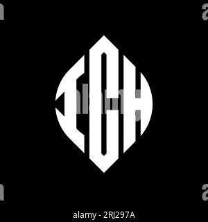 ICH circle letter logo design with circle and ellipse shape. ICH ...