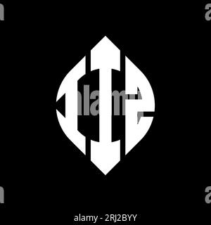 IIZ circle letter logo design with circle and ellipse shape. IIZ ...