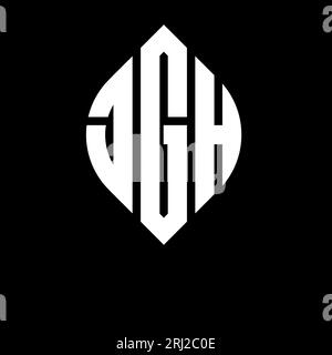 JGH circle letter logo design with circle and ellipse shape. JGH ...