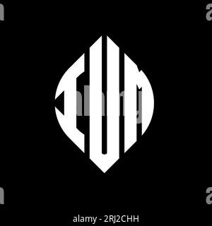 IUM circle letter logo design with circle and ellipse shape. IUM ...