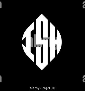 ISH circle letter logo design with circle and ellipse shape. ISH ...