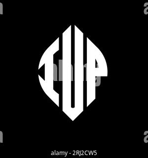 IUP circle letter logo design with circle and ellipse shape. IUP ...