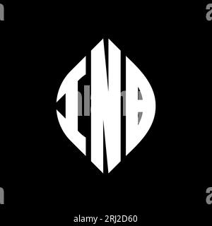 INB circle letter logo design with circle and ellipse shape. INB ...