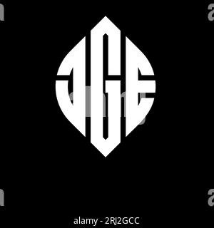 JGE circle letter logo design with circle and ellipse shape. JGE ...