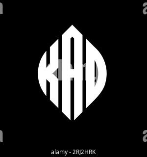 KAD circle letter logo design with circle and ellipse shape. KAD ...