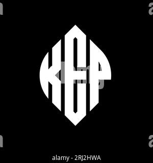 KEP circle letter logo design with circle and ellipse shape. KEP ...