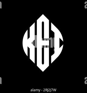 KEI circle letter logo design with circle and ellipse shape. KEI ...