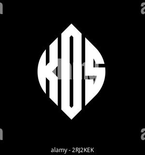 KOS circle letter logo design with circle and ellipse shape. KOS ...